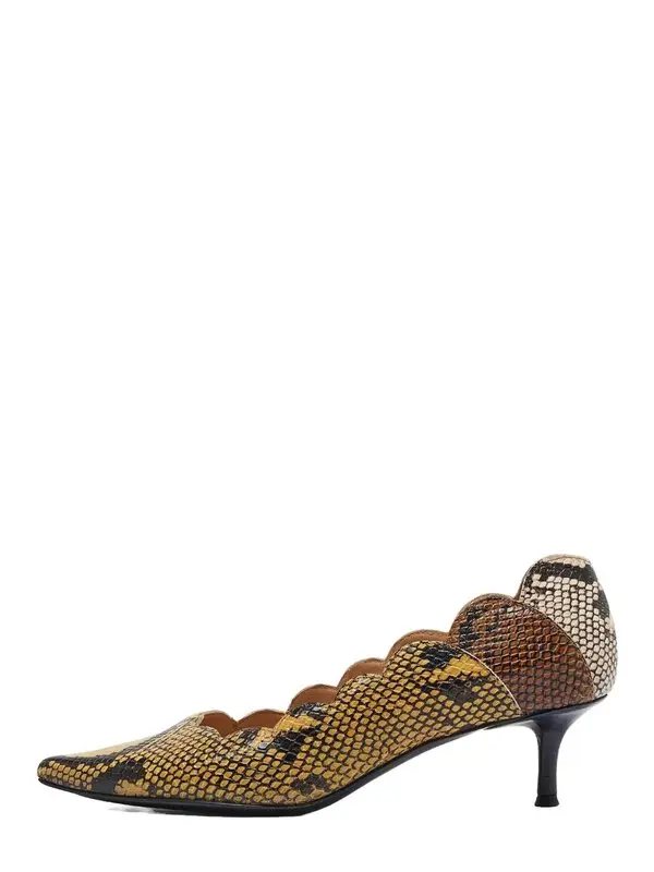 Chloé 50mm Snakeskin-embossed Leather Pumps - Yellow