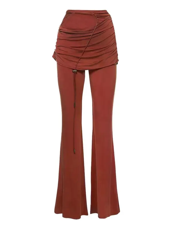 Jacquemus Ruched Overlay Trousers - Brown