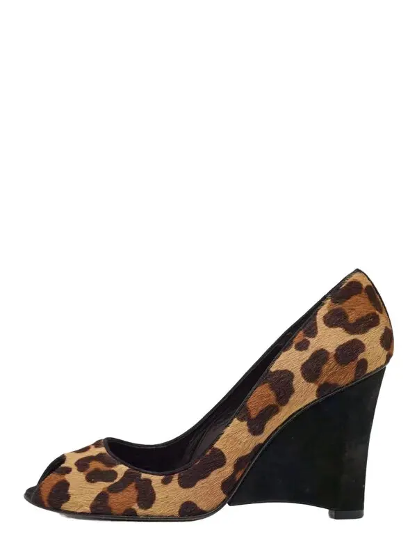 STUART WEITZMAN 100mm Leopard-print Wedge Pumps - Brown