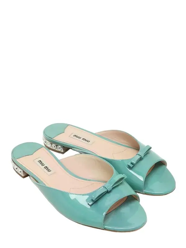 Miu Miu Patent Leather Bow Shoe - Green