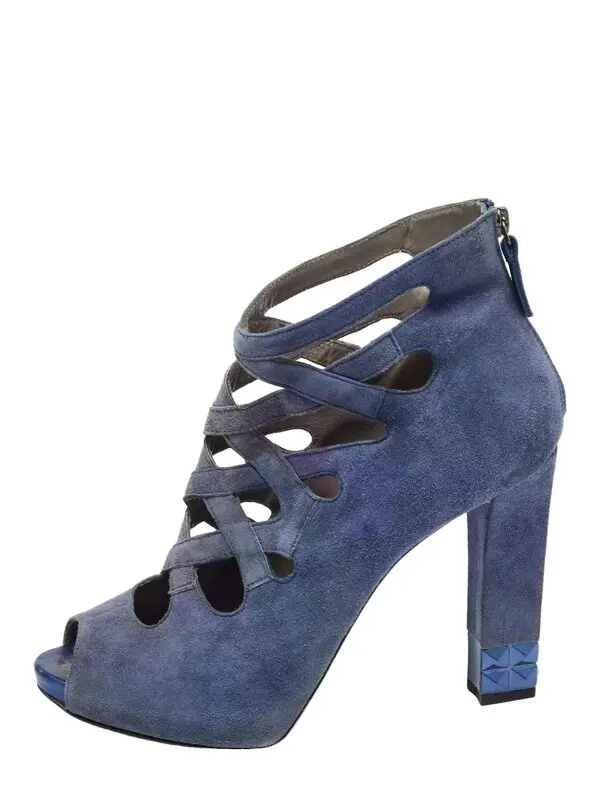 LE SILLA Cut-out Suede Boots - Blue