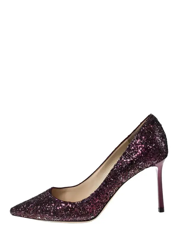 JIMMY CHOO 85mm Glitter-embellished Pumps - Purple