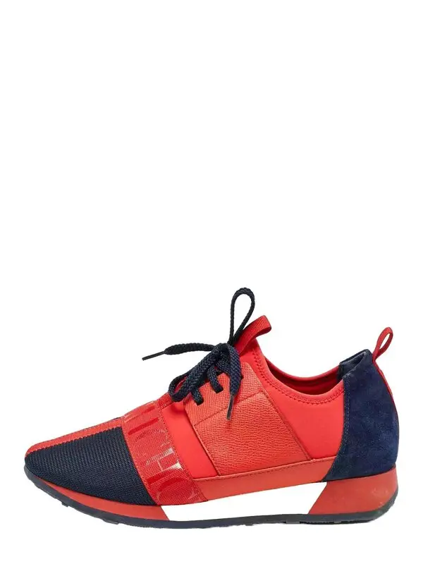 Carolina Herrera Leather Suede Sneakers - Red