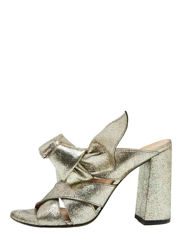 Chloé 100mm Nellie Metallic Sandals - Gold