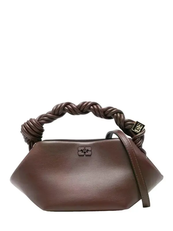 GANNI Twisted Handle Tote - Brown