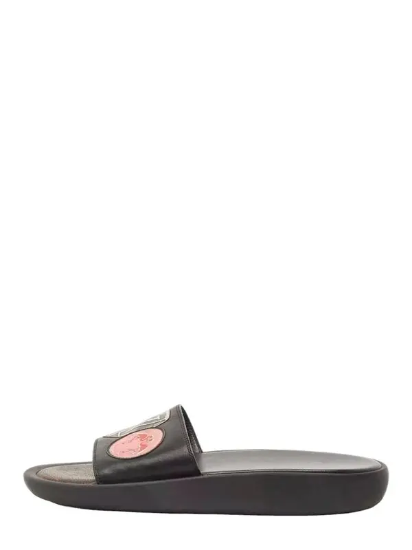 LOUIS VUITTON Leather Slides - Black