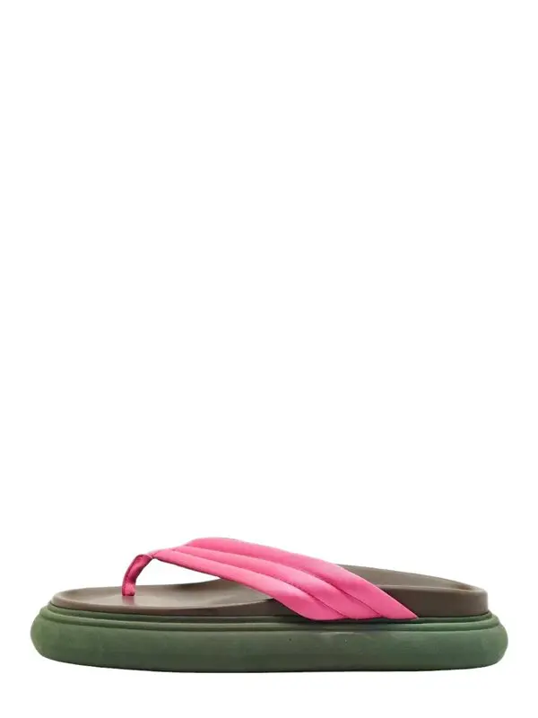 Attico Leather Platform Thong Sandals - Pink