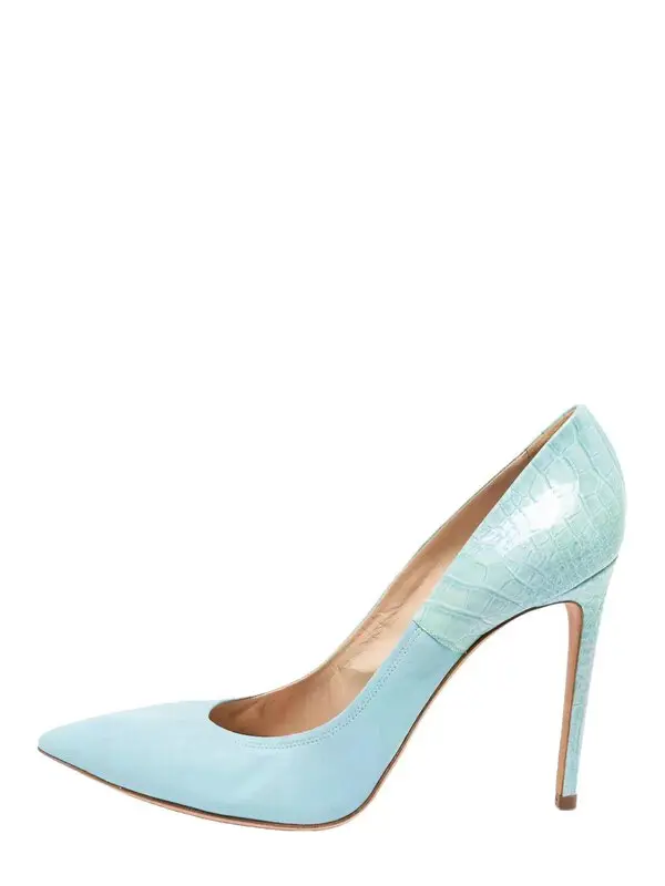 Casadei 2024 Croc-embossed Leather Pumps - Blue