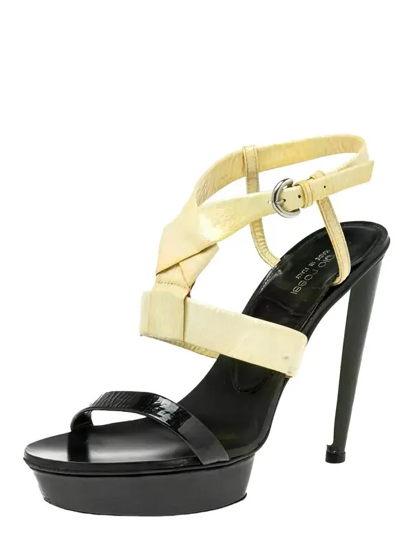 SERGIO ROSSI 120mm Knotted-detail Platform Sandals - Black