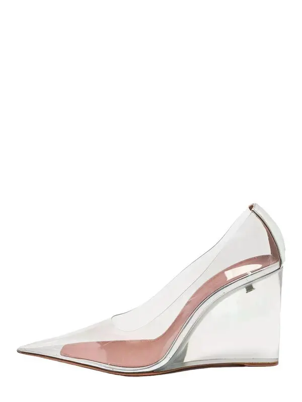Amina Muaddi 100mm Ane Glass Pumps - White