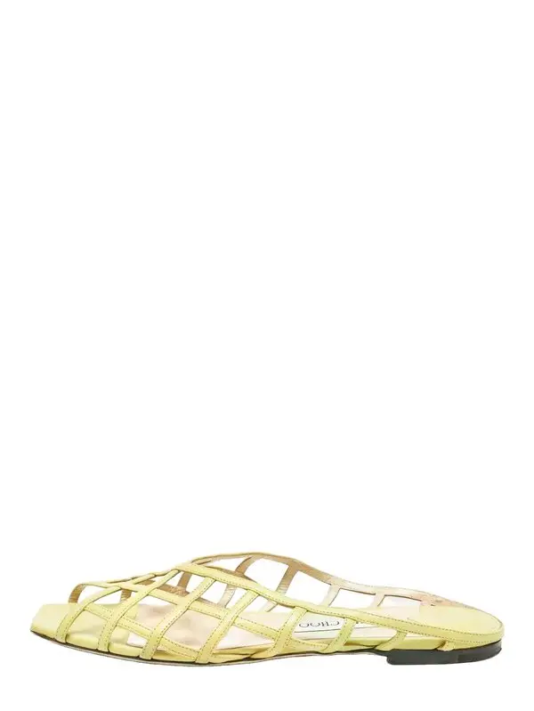 JIMMY CHOO Square-toe Flat Sandals - Green