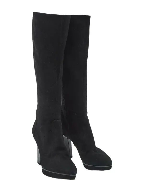 SERGIO ROSSI Pointed High Heel Boots - Black