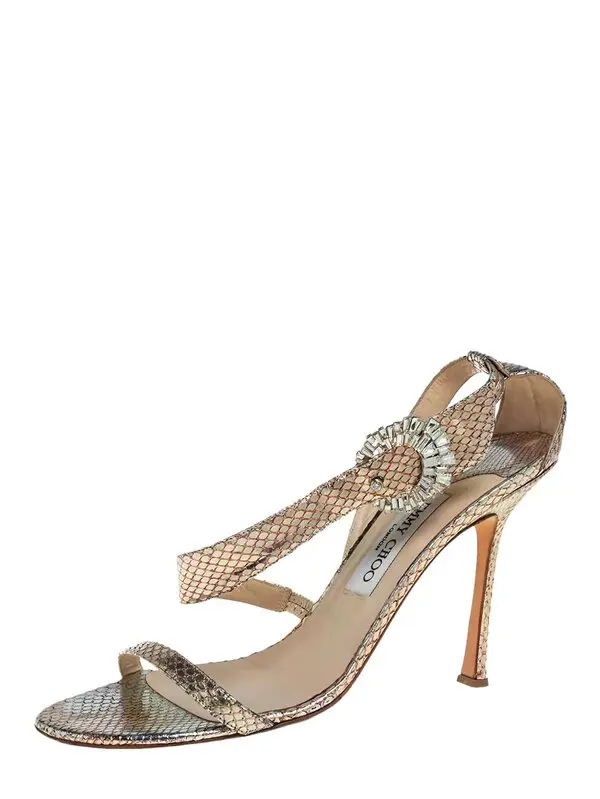 JIMMY CHOO 150mm Crystal-embellished Sandals - Gold