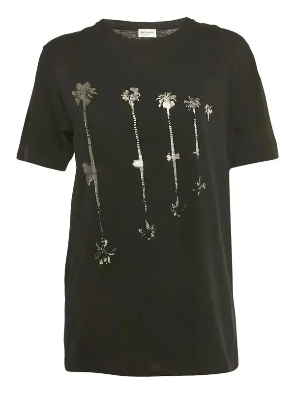 Saint Laurent Metallic-print T-shirt - Black