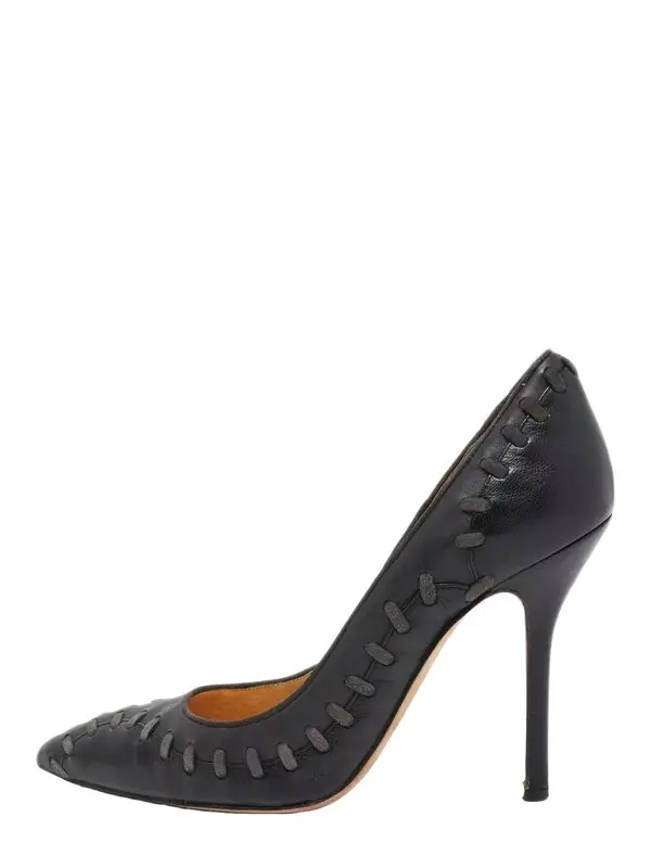 Oscar De La Renta Leather Pumps - Black