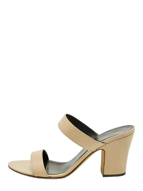 THE ROW Awar Leather Block-heel Sandals - Neutrals