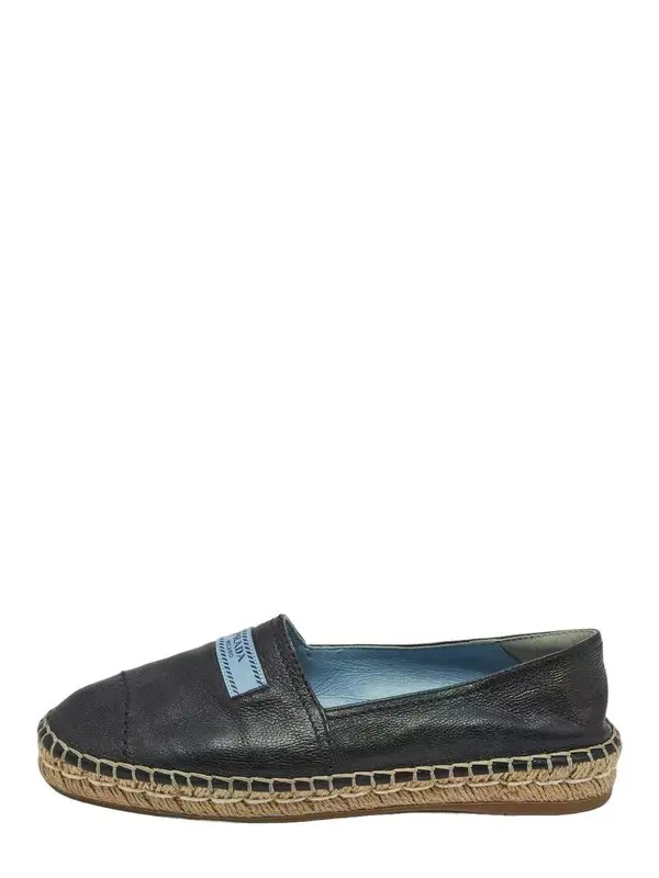 Prada Leather Espadrilles - Black