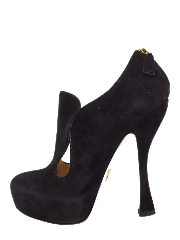 Prada 135mm Suede Pumps - Black