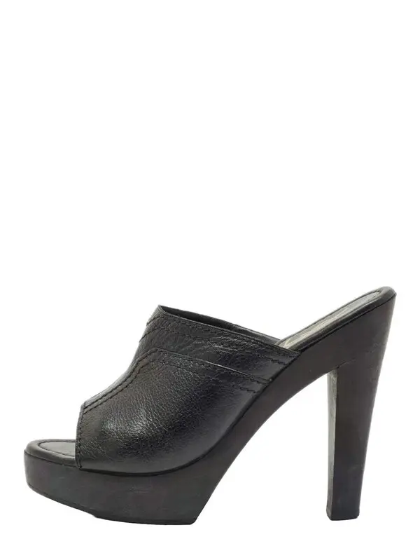 Saint Laurent Leather Platform High-heel Mules - Black