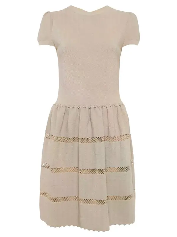 Valentino Garavani Knit Mesh Mini Dress - Neutrals