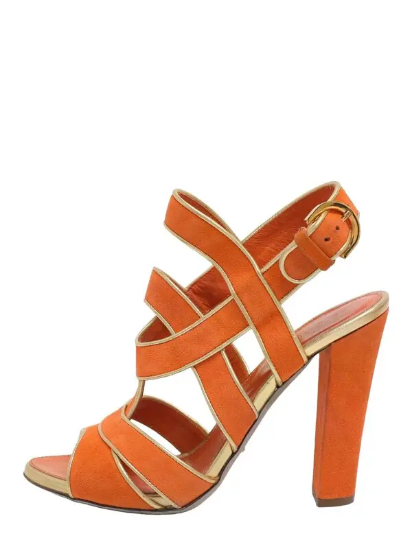 SERGIO ROSSI Strappy Suede Sandals - Orange