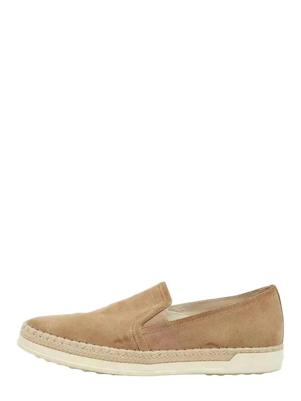 TOD'S Suede Woven Slip-on Sneakers - Brown