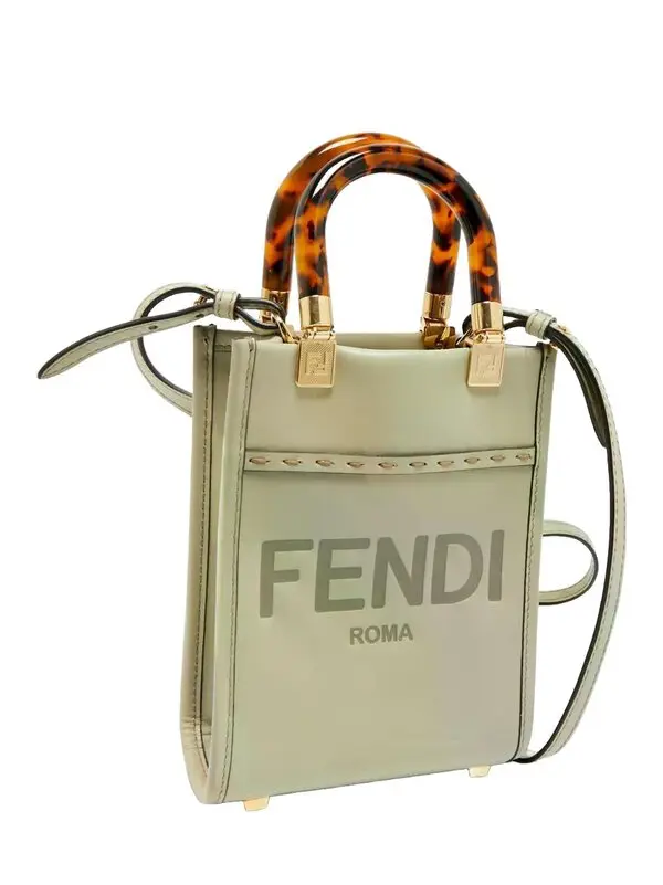 Fendi Mini Sunshine Leather Tote - Green