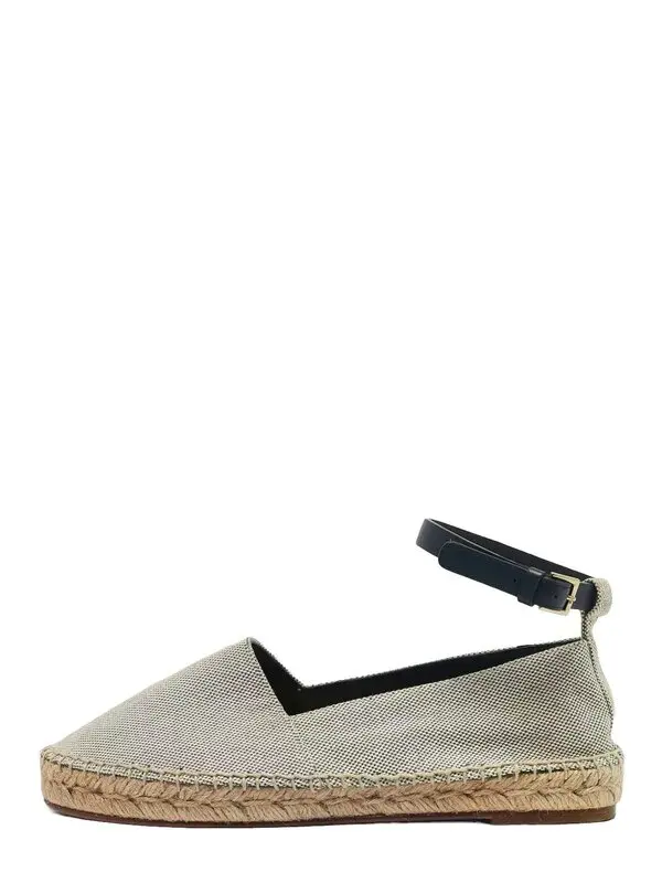 Celine Canvas Ankle-strap Espadrilles - White