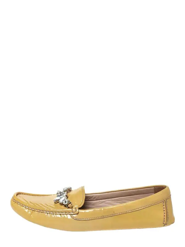 Miu Miu Patent Leather Loafers - Yellow