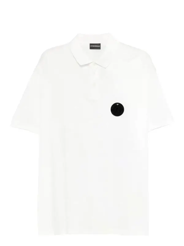 Emporio Armani Appliqué Polo Shirt - White