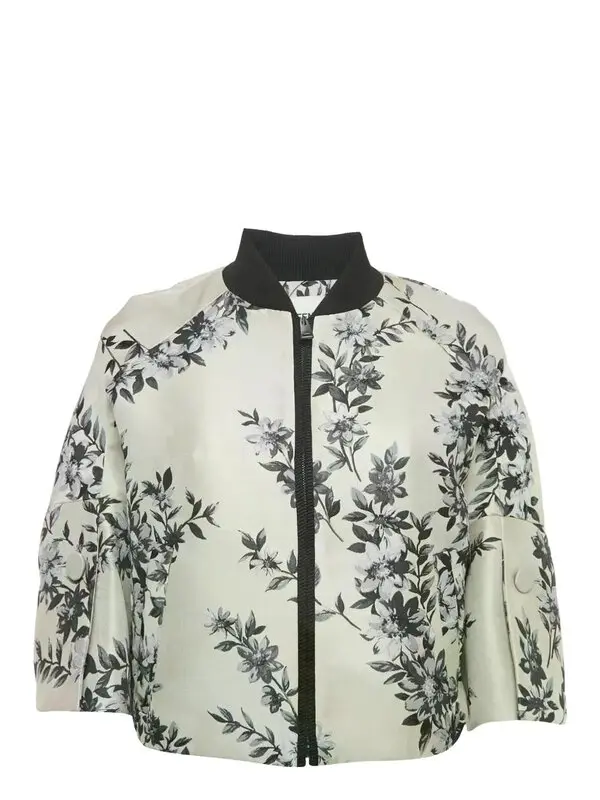 Fendi Floral Jacquard Cropped Jacket - Neutrals