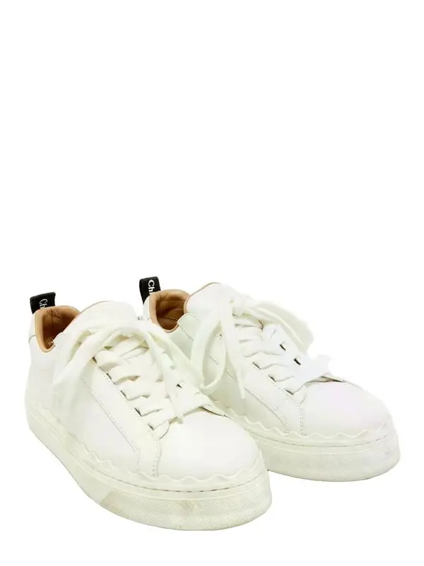 Chloé Scalloped Platform Sneakers - White