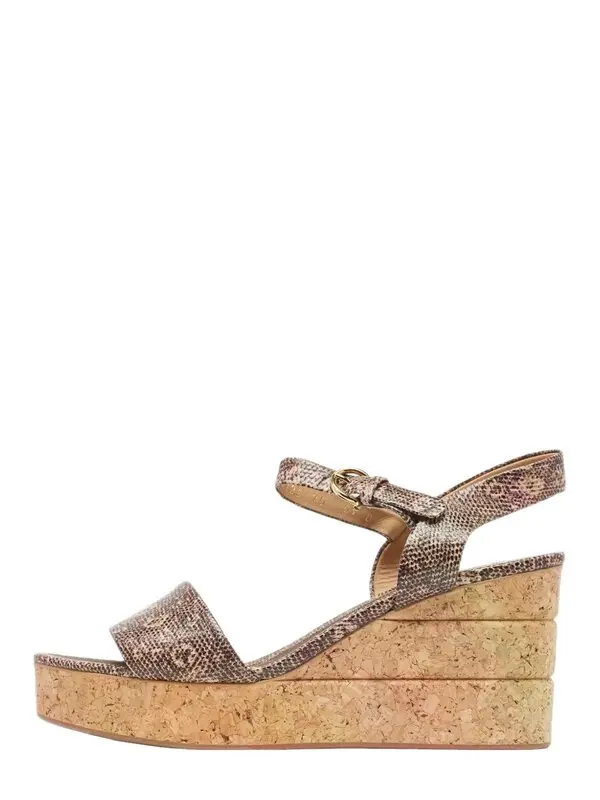 FERRAGAMO 85mm Madea Wedge Sandals - Brown