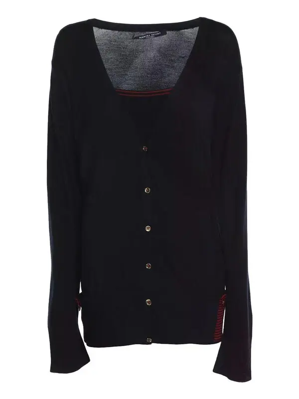 Marina Rinaldi Button Knit Cardigan - Black