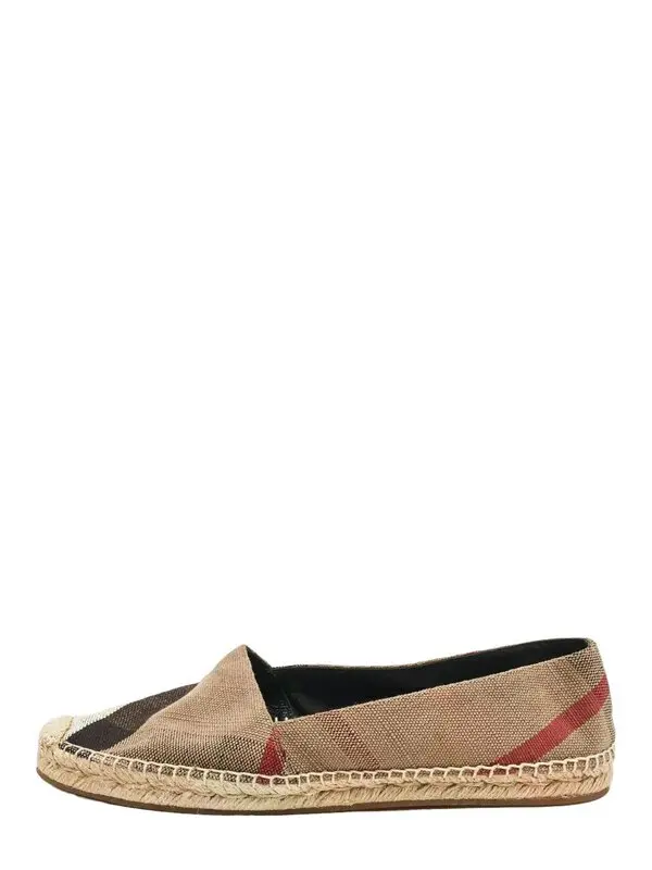Burberry Checked Espadrille Shoes - Brown