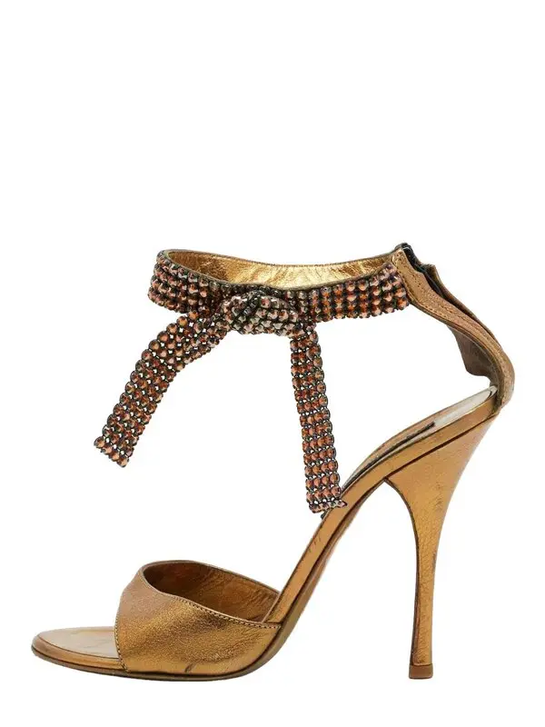 Roberto Cavalli 120mm Crystal-embellished Sandals - Gold
