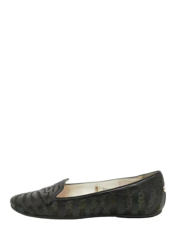 Roberto Cavalli Leather Striped-pattern Loafers - Black