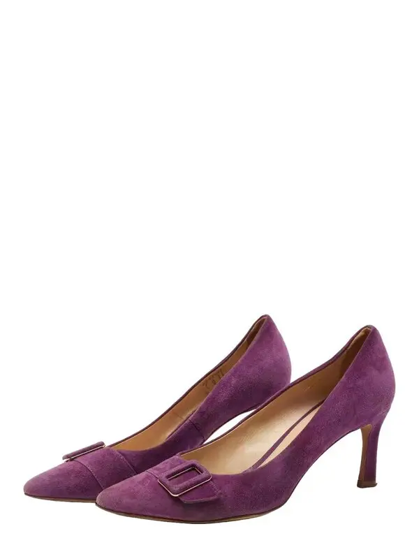 TOD'S 75mm Suede Buckled Pumps - Purple