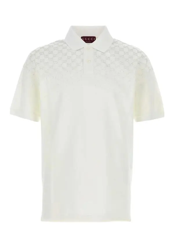 Gucci Logo Piquet Polo Shirt - White