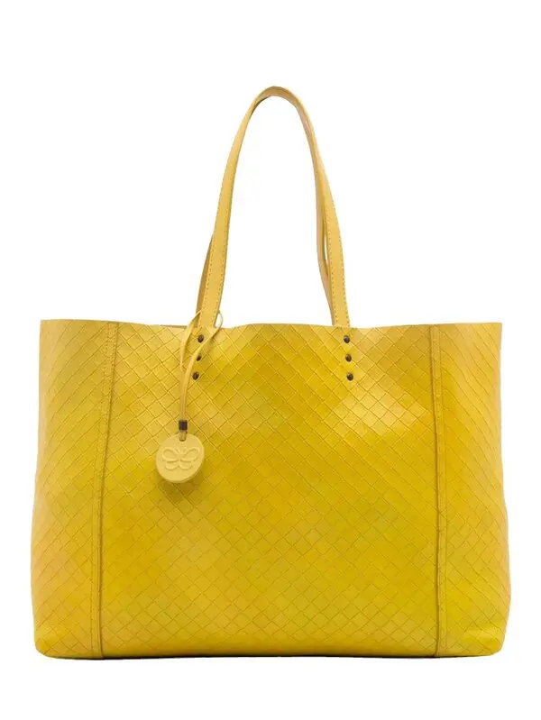 Bottega Veneta Leather Intrecciomirage Tote Bag - Yellow