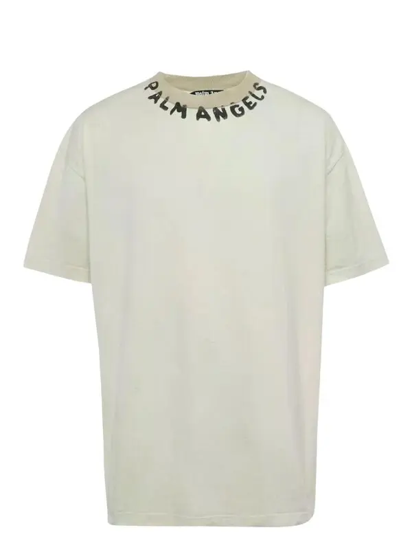 Palm Angels Cotton Distressed T-shirt - Neutrals
