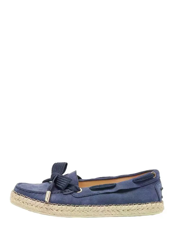 TOD'S Bow-detail Suede Espadrilles - Blue
