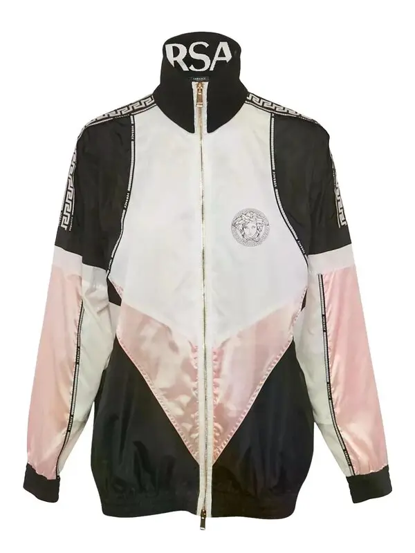 Versace Panelled Logo Bomber Jacket - White