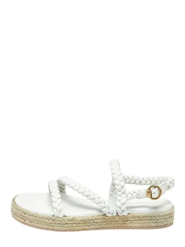 GIANVITO ROSSI Braided Leather Espadrilles - White
