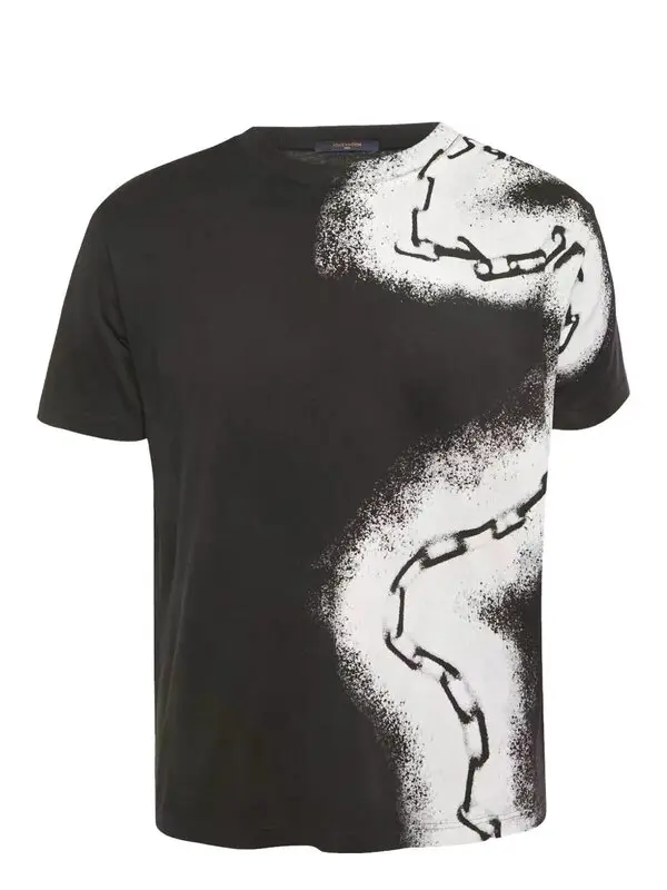 LOUIS VUITTON Spray-painted Strokes Jersey T-shirt - Black