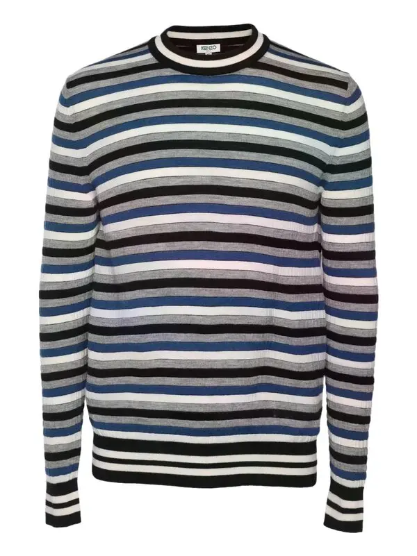 Kenzo Striped Knit Sweater - Blue
