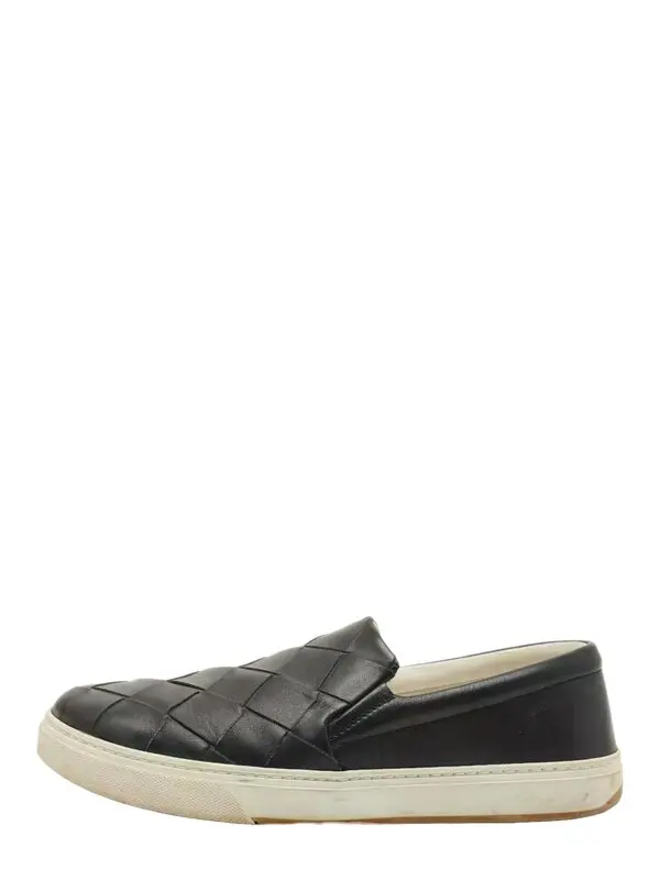 Bottega Veneta Intrecciato Leather Sneakers - Black