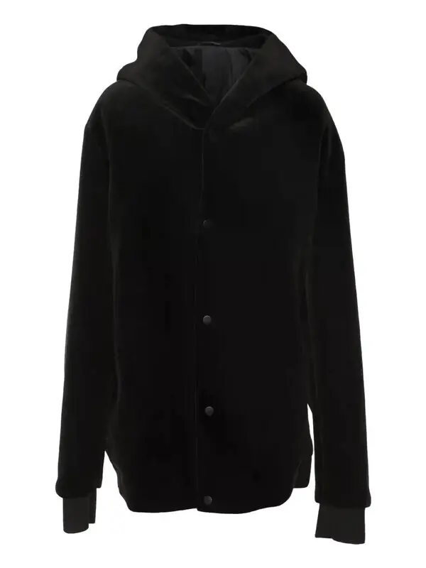 Emporio Armani Velvet Hooded Jacket - Black