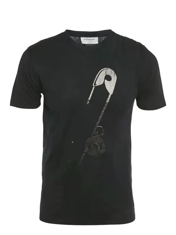 Saint Laurent Paper Clip Print T-shirt - Black