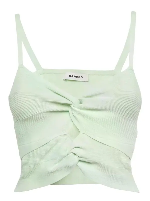 Sandro Cut-out Sleeveless Top - Green